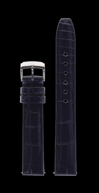 Navy Blue Glossy square scales alligator Strap 15.0 MM - MXE08GW7 Baume ...