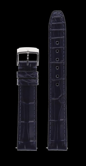 Navy blue Glossy square scales alligator Strap 15.0 MM - MXE0D08F Baume ...