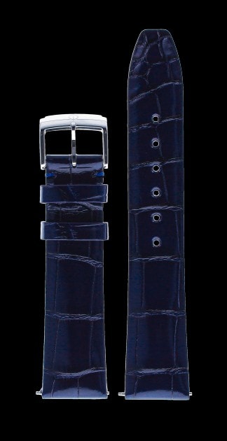 Glossy blue All shiny square scales alligator Strap 18.0 MM - MXE08GWQ ...